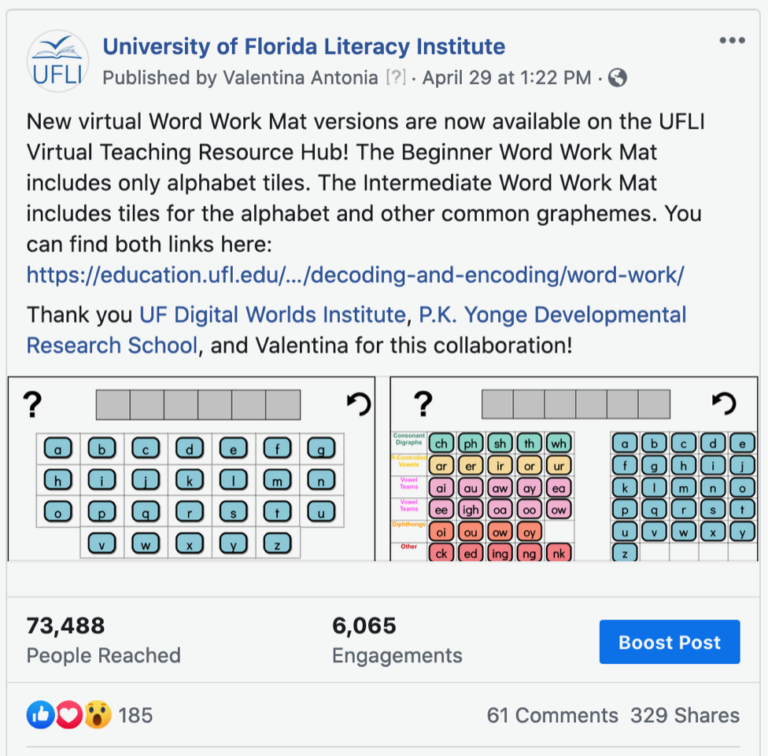 Word Work Mat App for literacy instruction – Digital Worlds Research